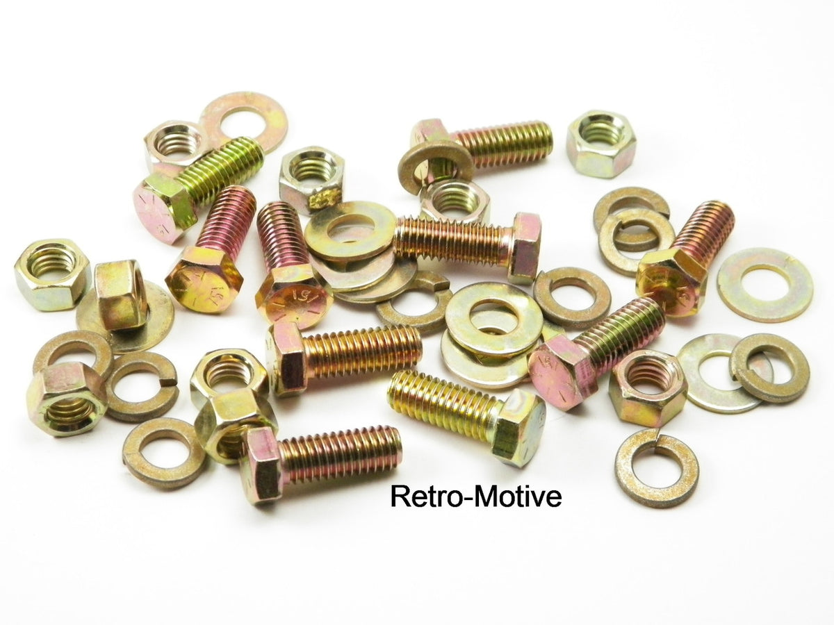 3/8-16 x 1 Inch Grade 8 Bolts Nuts Flat Lock Washers USS Coarse (10 Ea ...