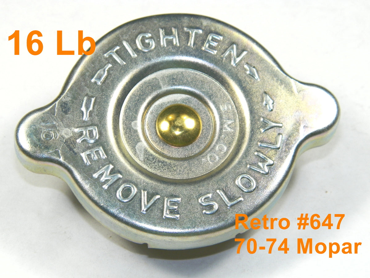 70-74 Mopar Radiator Cap OE Style All Models A/B/C/E Body 16 Lb Zinc S ...