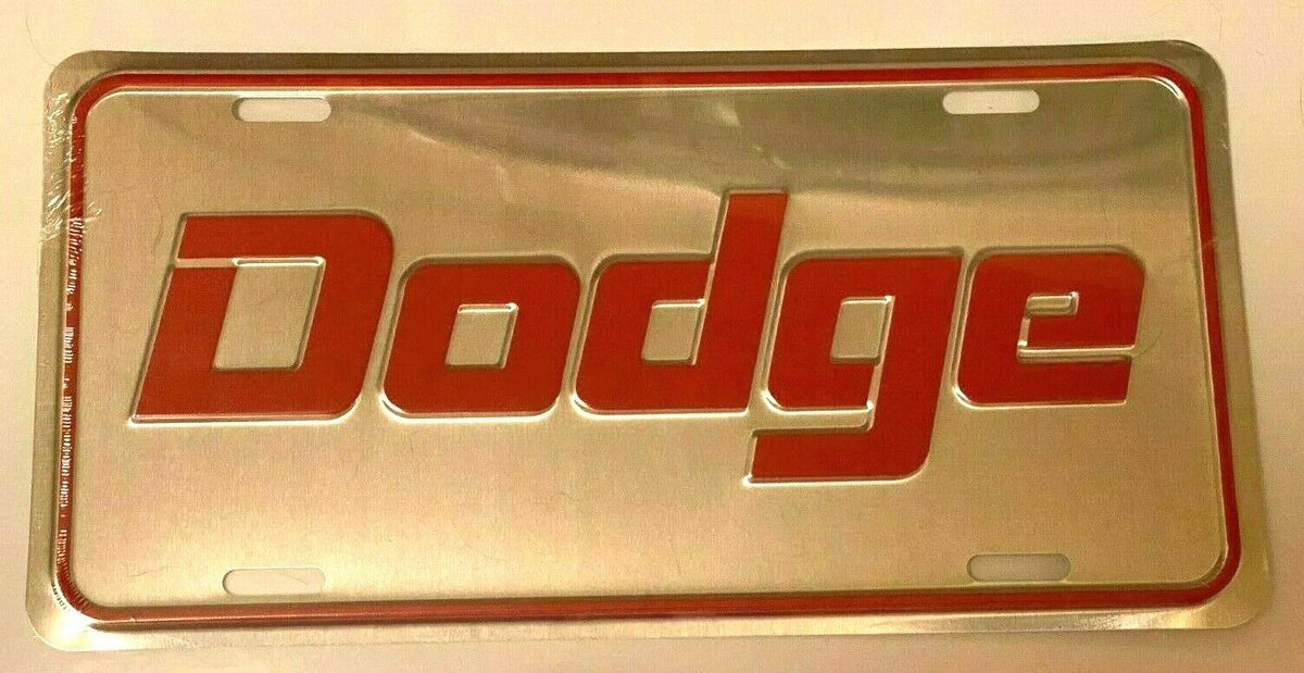 Classic Car License Plate Dodge Silver Plate Red Letters #1304 – Retro ...