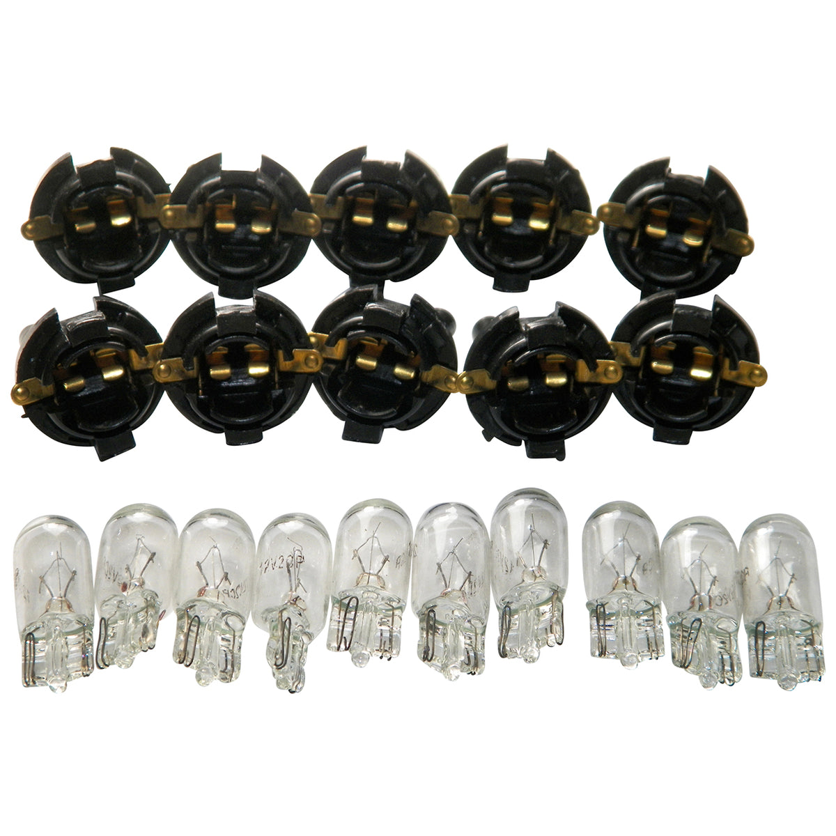 Mopar 5/8" Dash Bulb Sockets With #194 Bulbs Qty-10 Sockets & 10 Bulbs ...