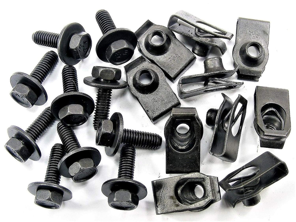 Body Bolts & U Nut Clips M6-1.0mm x 20mm Long-10mm Hex (1906/1928) #18 ...