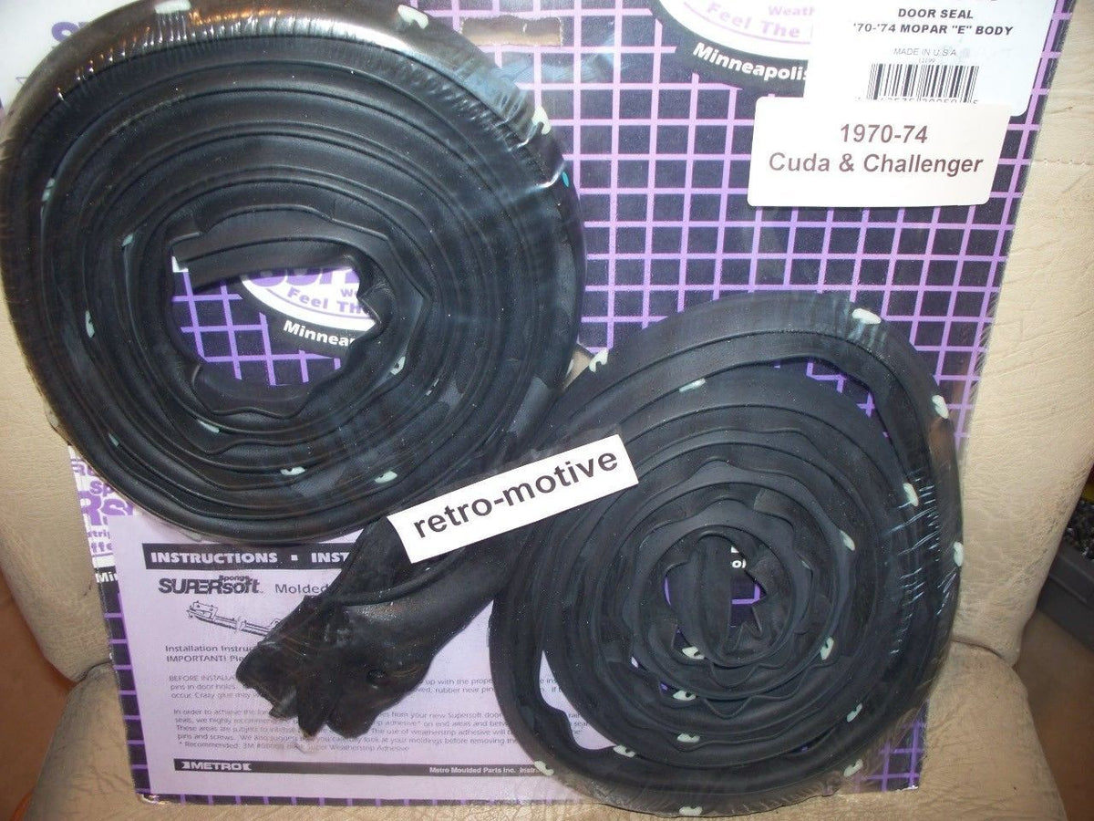 Mopar Door Weatherstrip Seals 1970-74 E Body Challenger Cuda Pair #936 ...