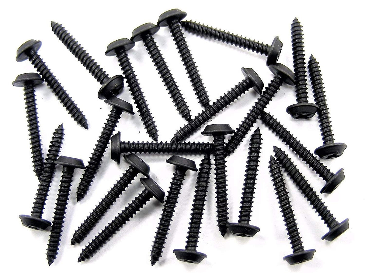 #8 X 1-1/4 Phillips Flat Top Black Trim Screws Ford GM Mopar (Qty-25 ...